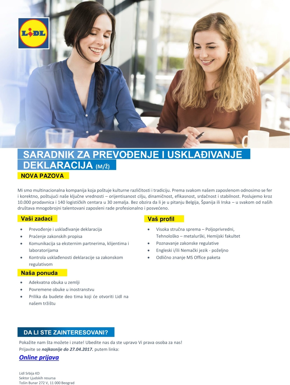 Saradnik za prevođenje i usklađivanje... - Lidl Srbija KD | Poslovi ...