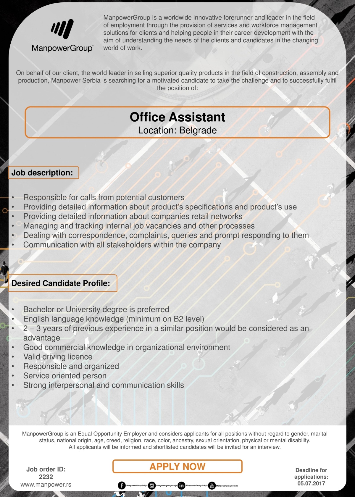 Office Assistant - Manpower d.o.o.