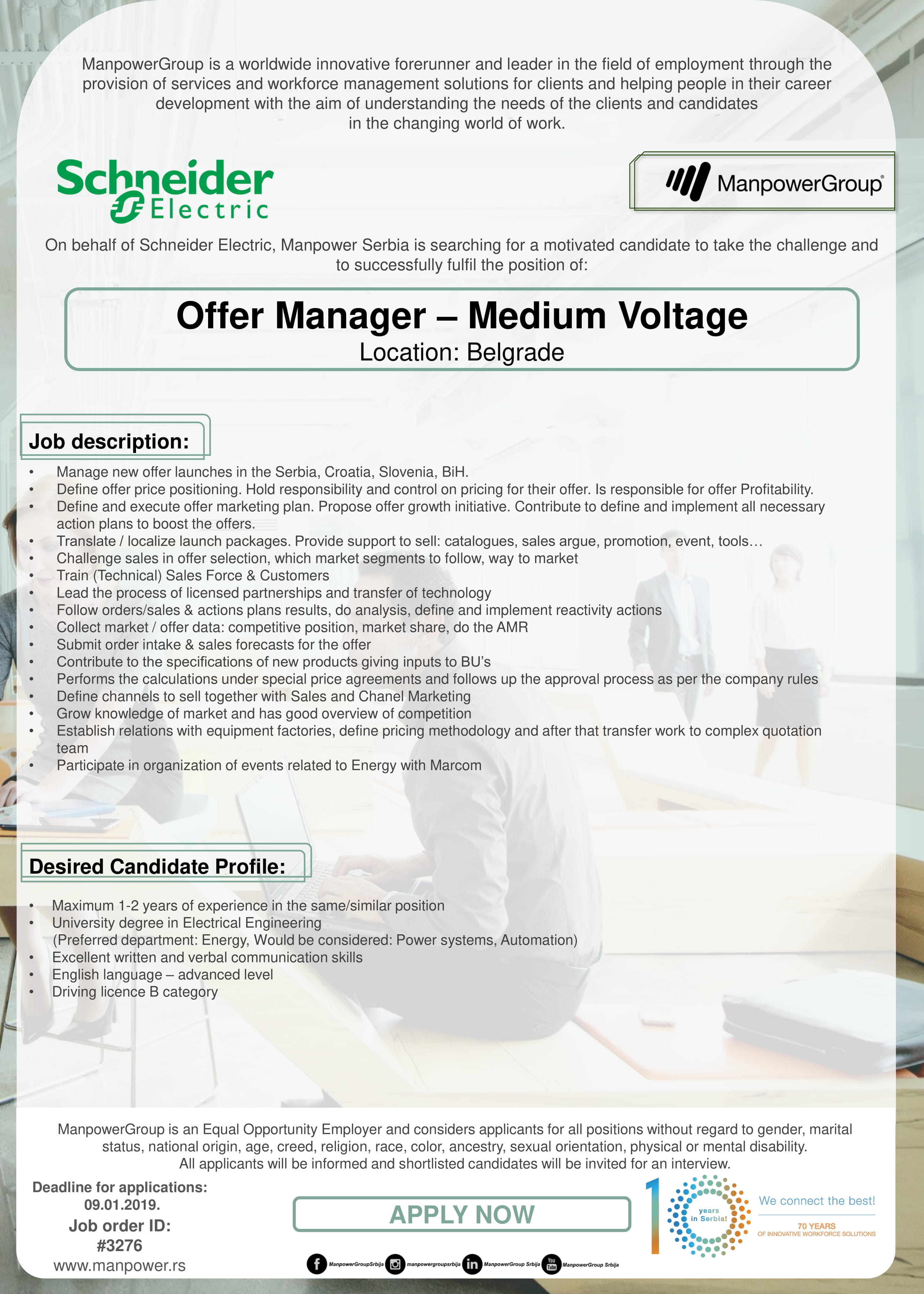 Offer Manager – Medium Voltage - Manpower d.o.o. | Poslovi Infostud