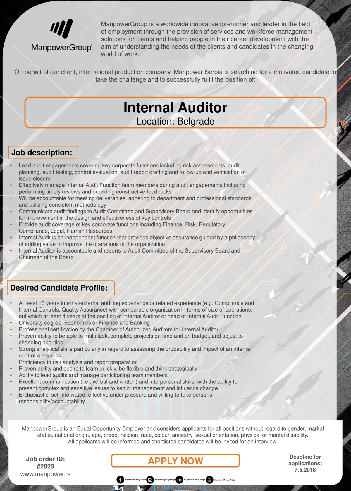 Internal Auditor - Manpower d.o.o.
