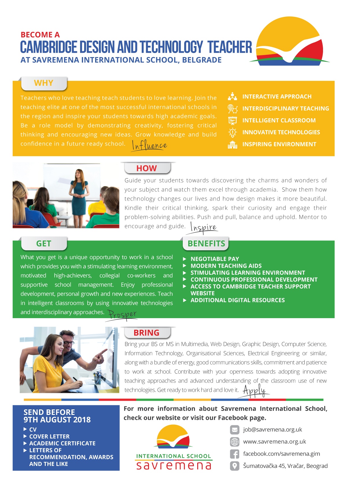 Cambridge Design and Technology Teacher - Savremena gimnazija | Poslovi ...