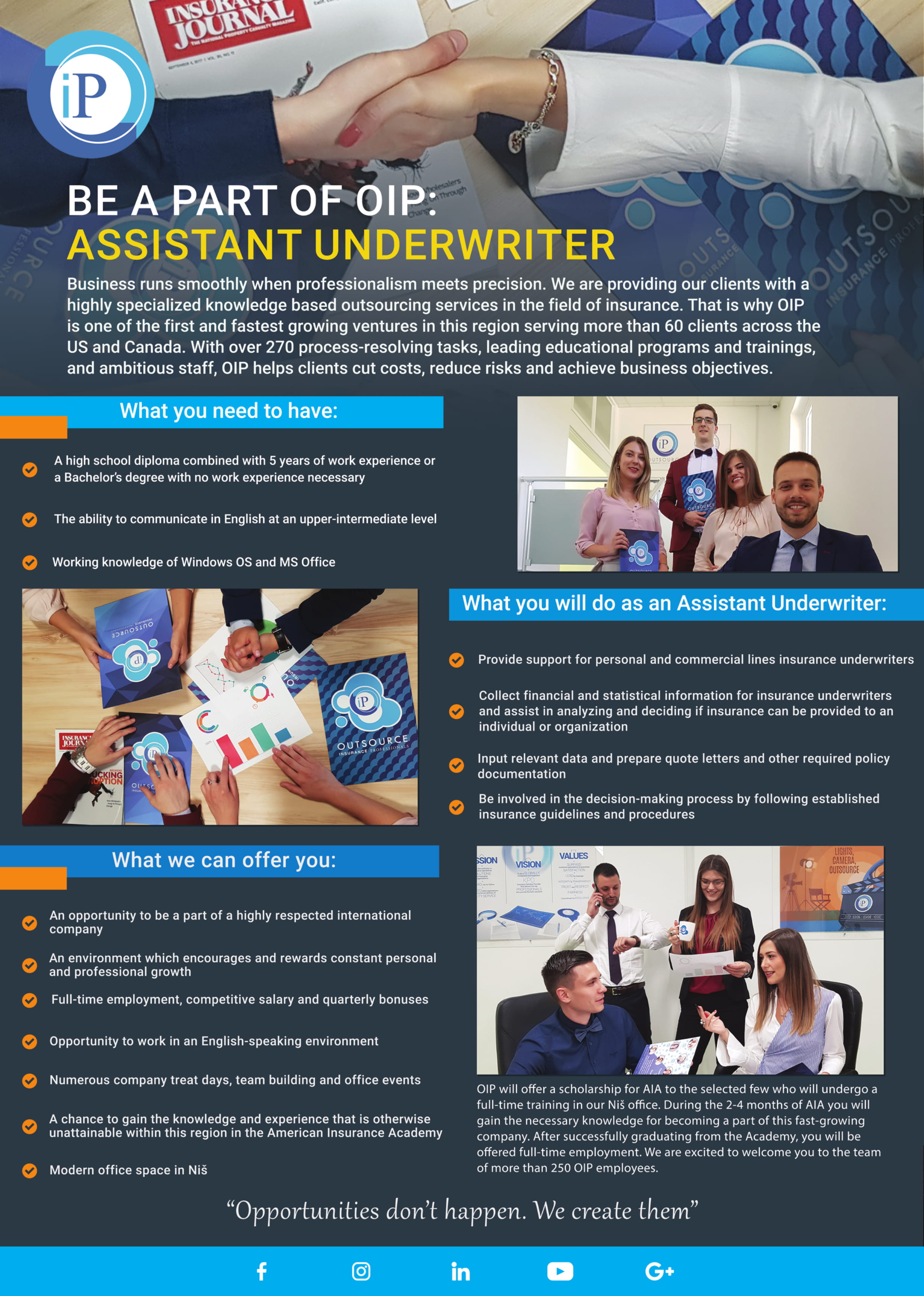 Assistant Underwriter - Outsource Insurance Professionals