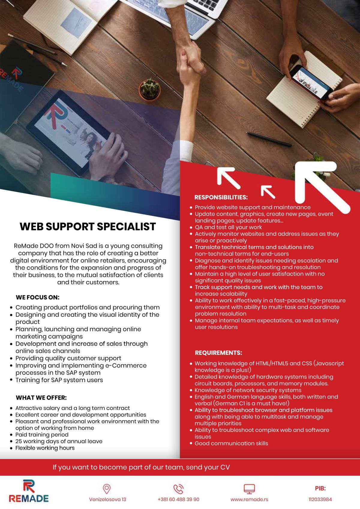 Web Support Specialist - Remade d.o.o.