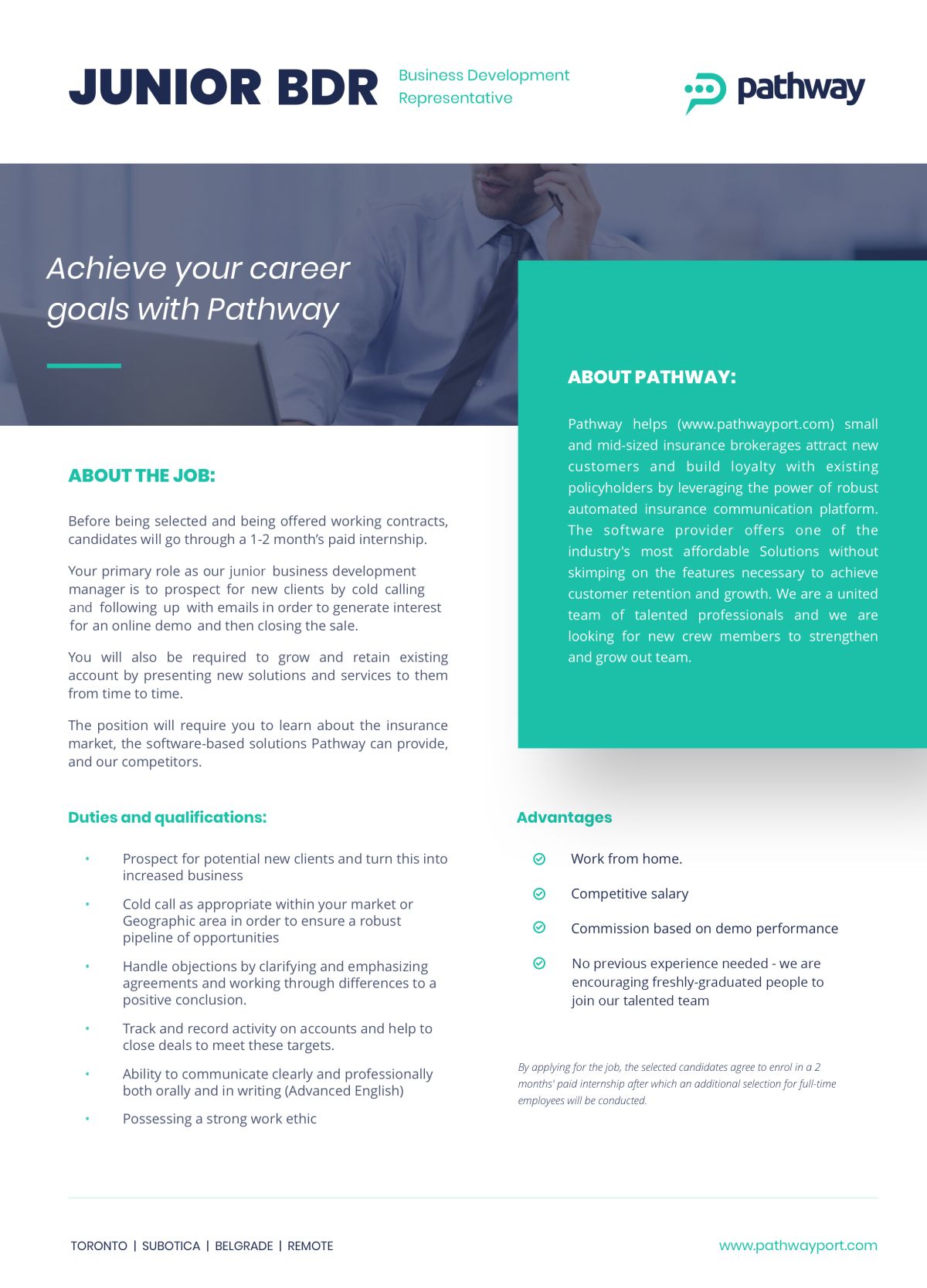 Junior Business Developer Representative - Iterro d.o.o. / Pathway