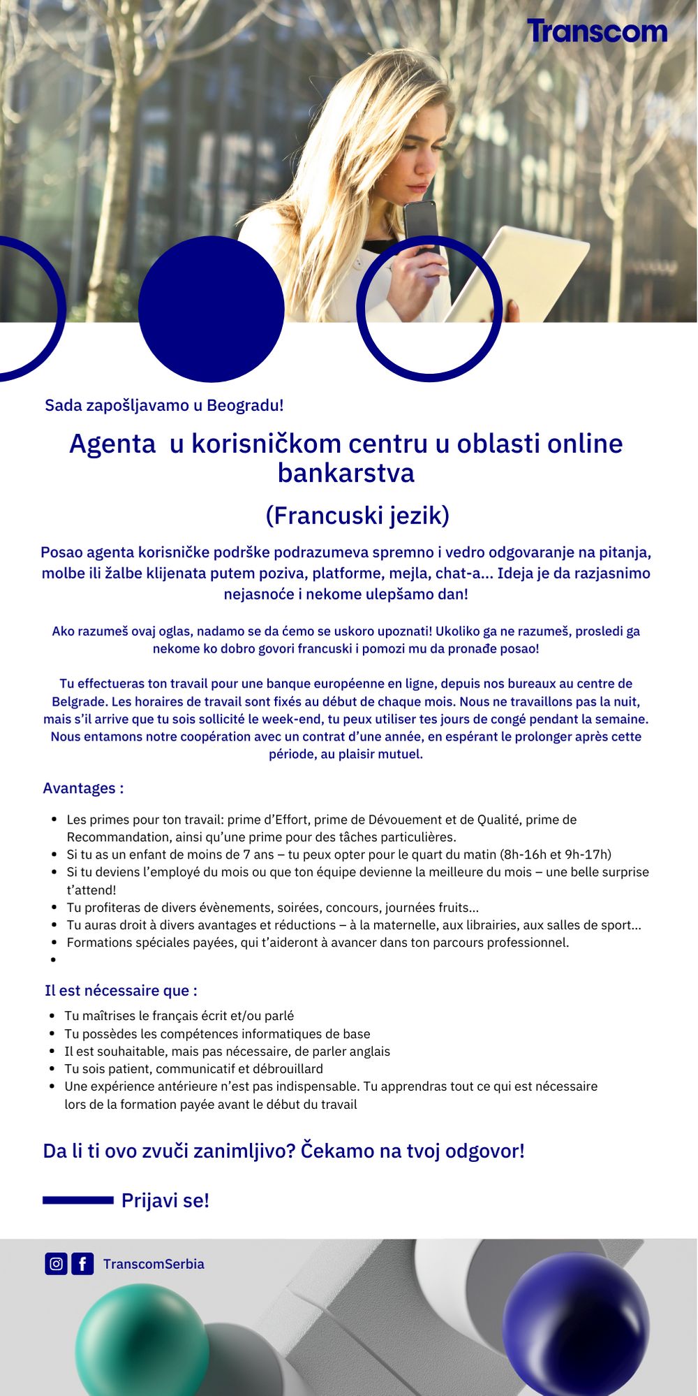 Agent u korisničkom centru u oblasti online… - Transcom Worldwide