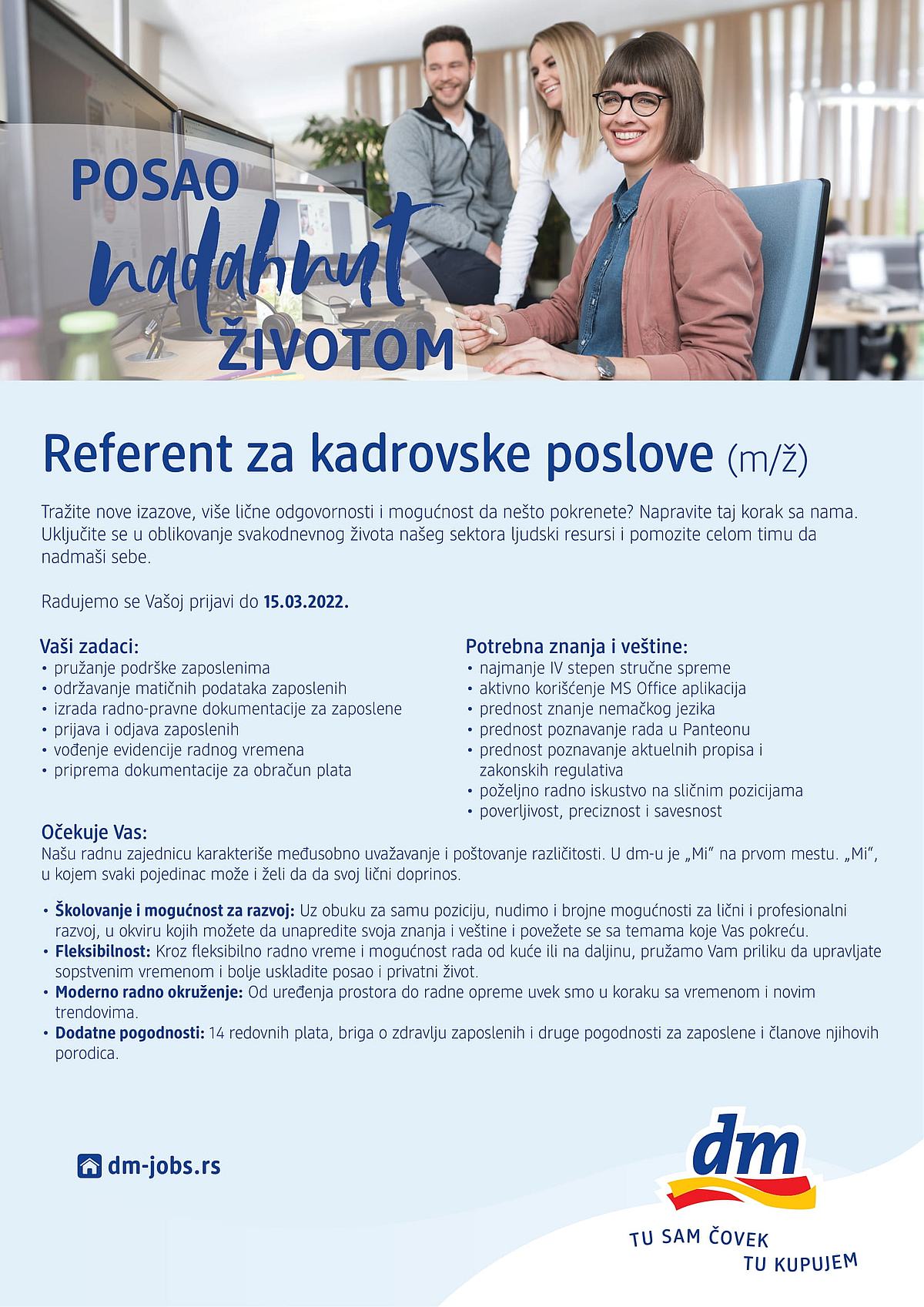 Referent za kadrovske poslove - dm drogerie markt d.o.o.