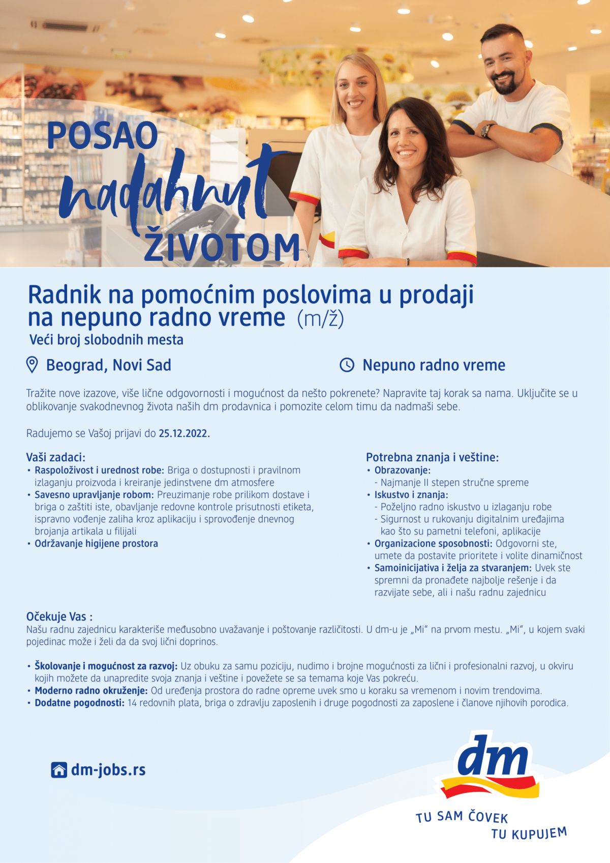 Radnik na pomoćnim poslovima u prodaji na... - dm drogerie markt d.o.o ...