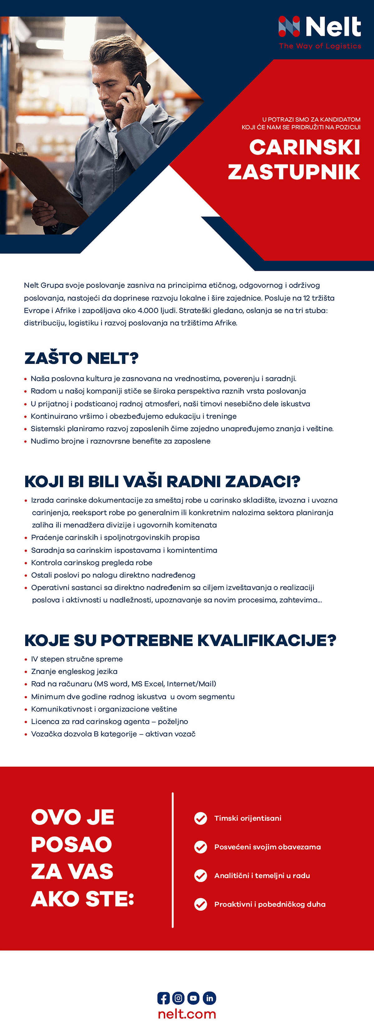 Carinski zastupnik - Nelt Co d.o.o. | Poslovi Infostud