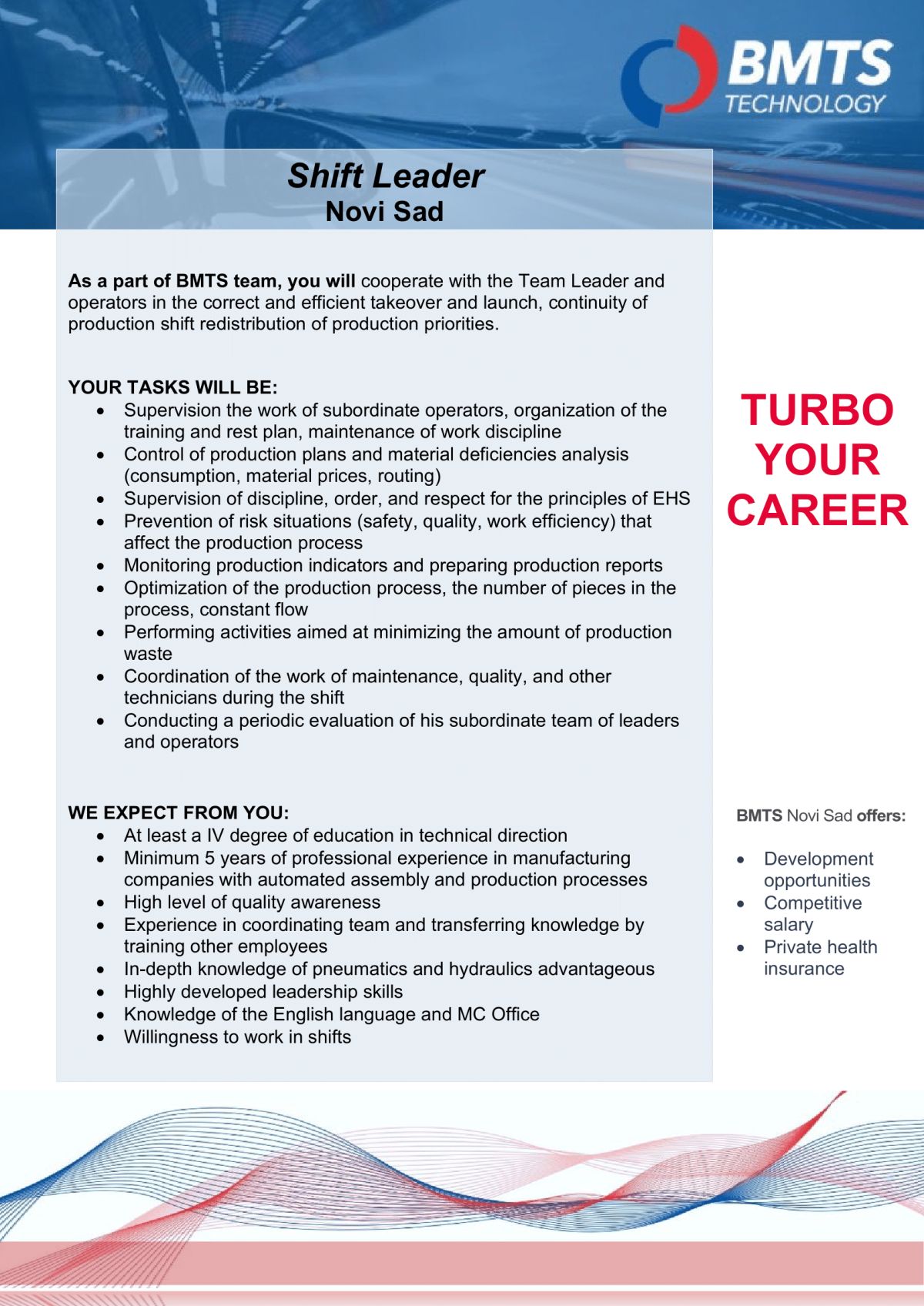 Shift Leader - BMTS Technology