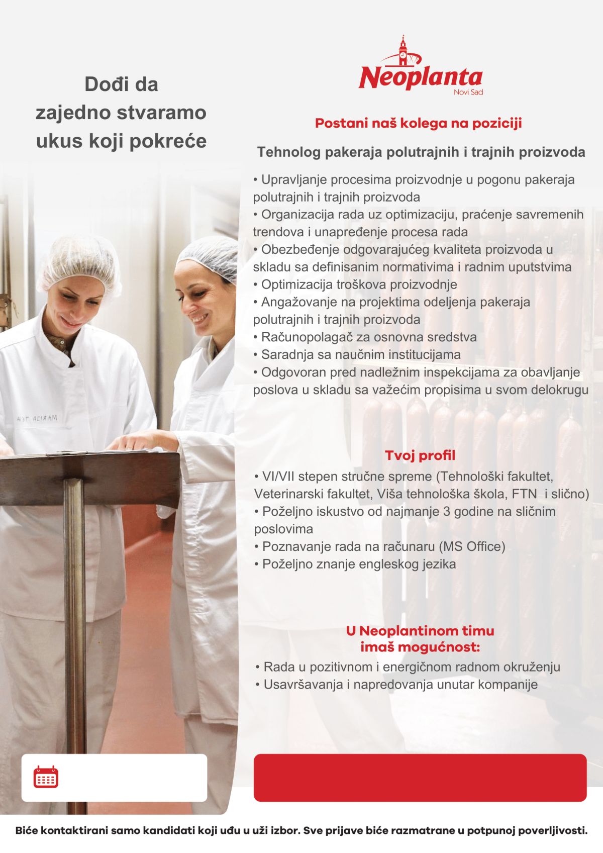 Tehnolog pakeraja polutrajnih i trajnih… - Neoplanta d.o.o.