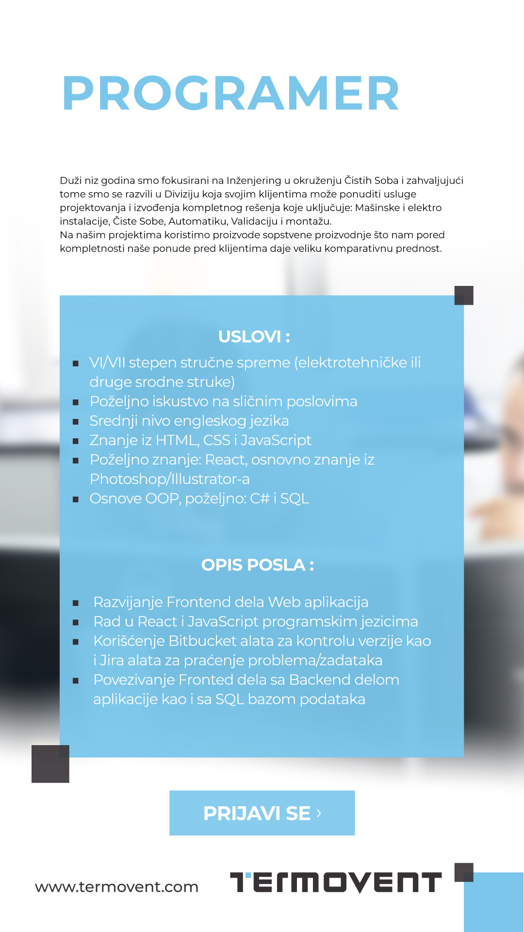 Programer/Software Developer - Termovent Komerc d.o.o.