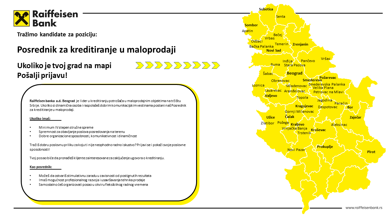 Posrednik za kreditiranje u maloprodaji - Raiffeisen banka a.d ...