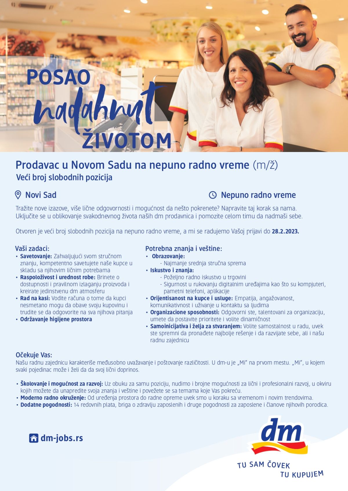 Prodavac u Novom Sadu na nepuno radno... - dm drogerie markt d.o.o ...