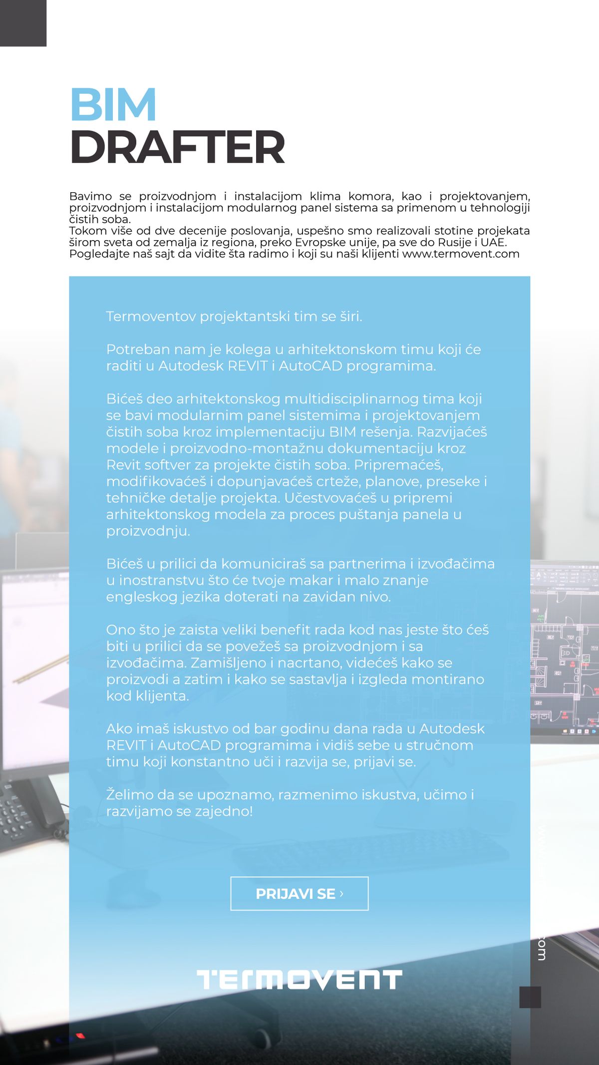 BIM drafter Termovent Komerc d.o.o. - Startuj.infostud.com