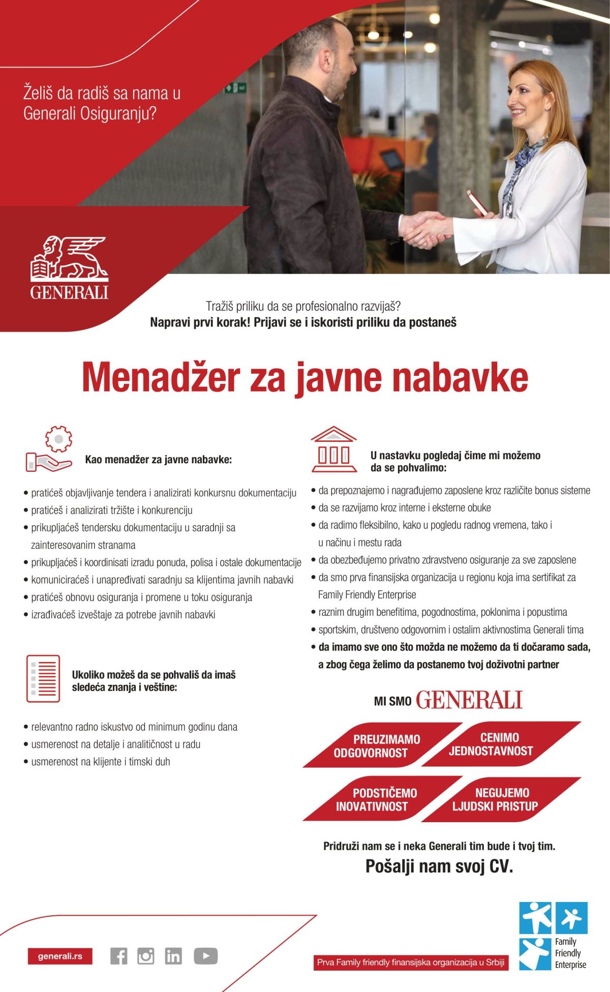 Menadžer za javne nabavke - Generali Osiguranje Srbija a.d.o.