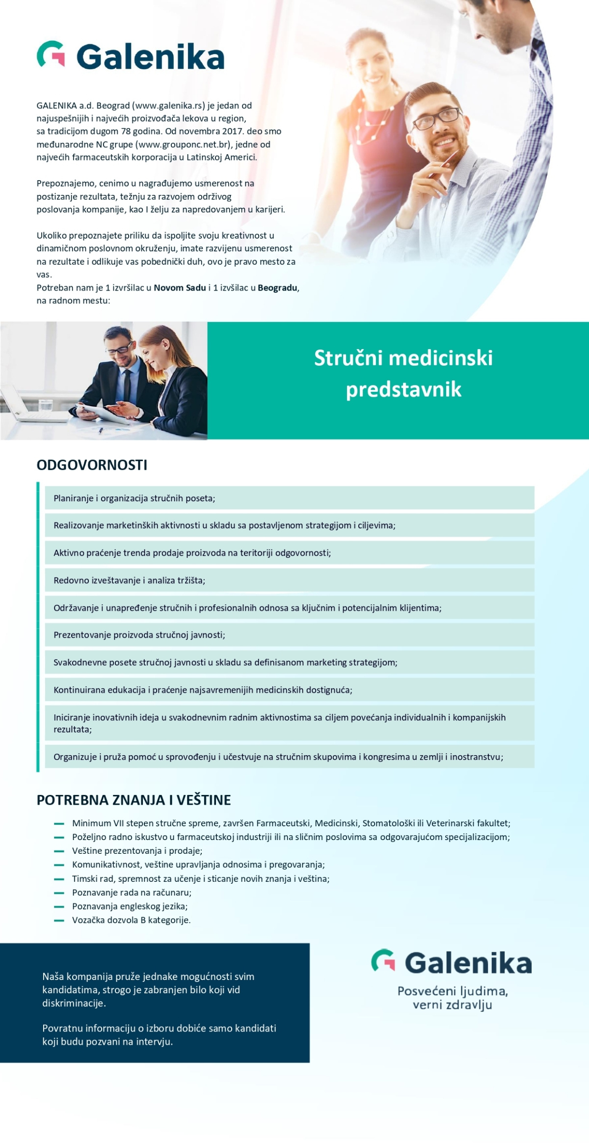 Stručni medicinski predstavnik - Galenika a.d. Beograd