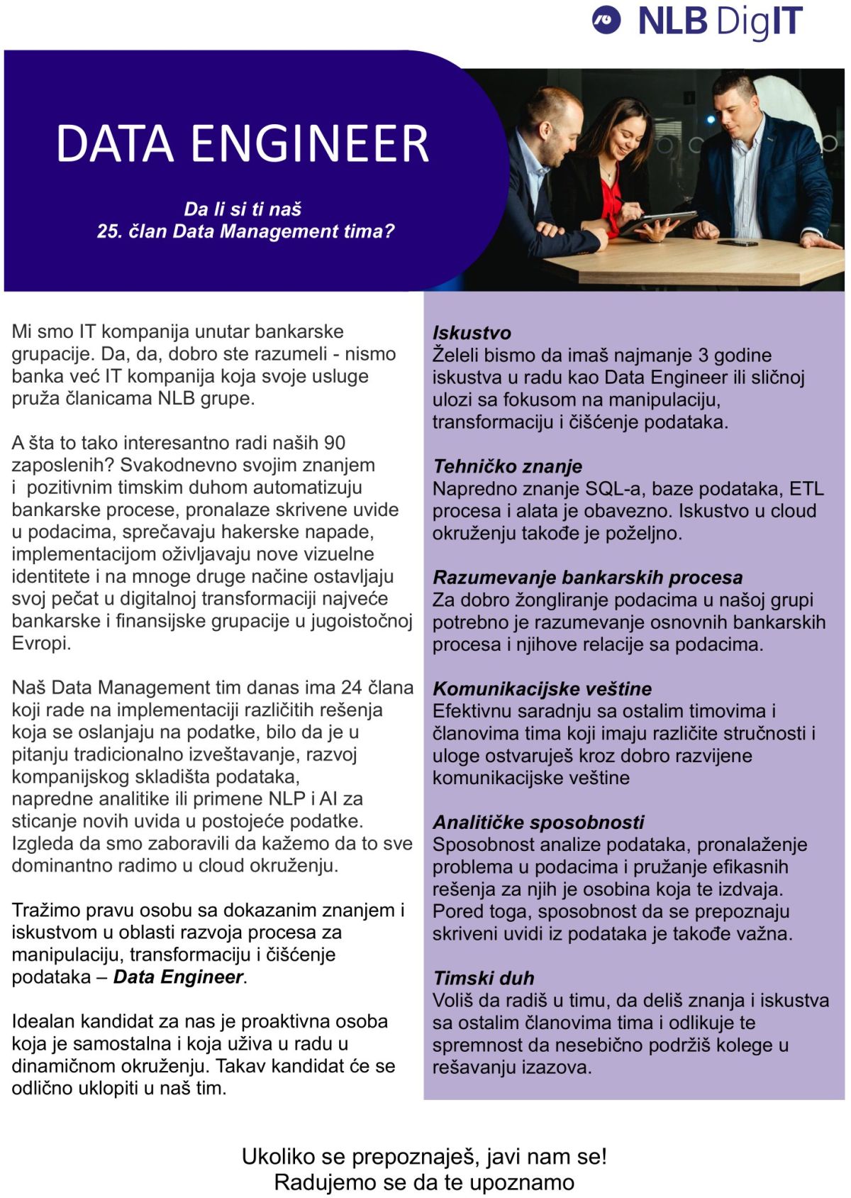 Data Engineer - NLB DigIT