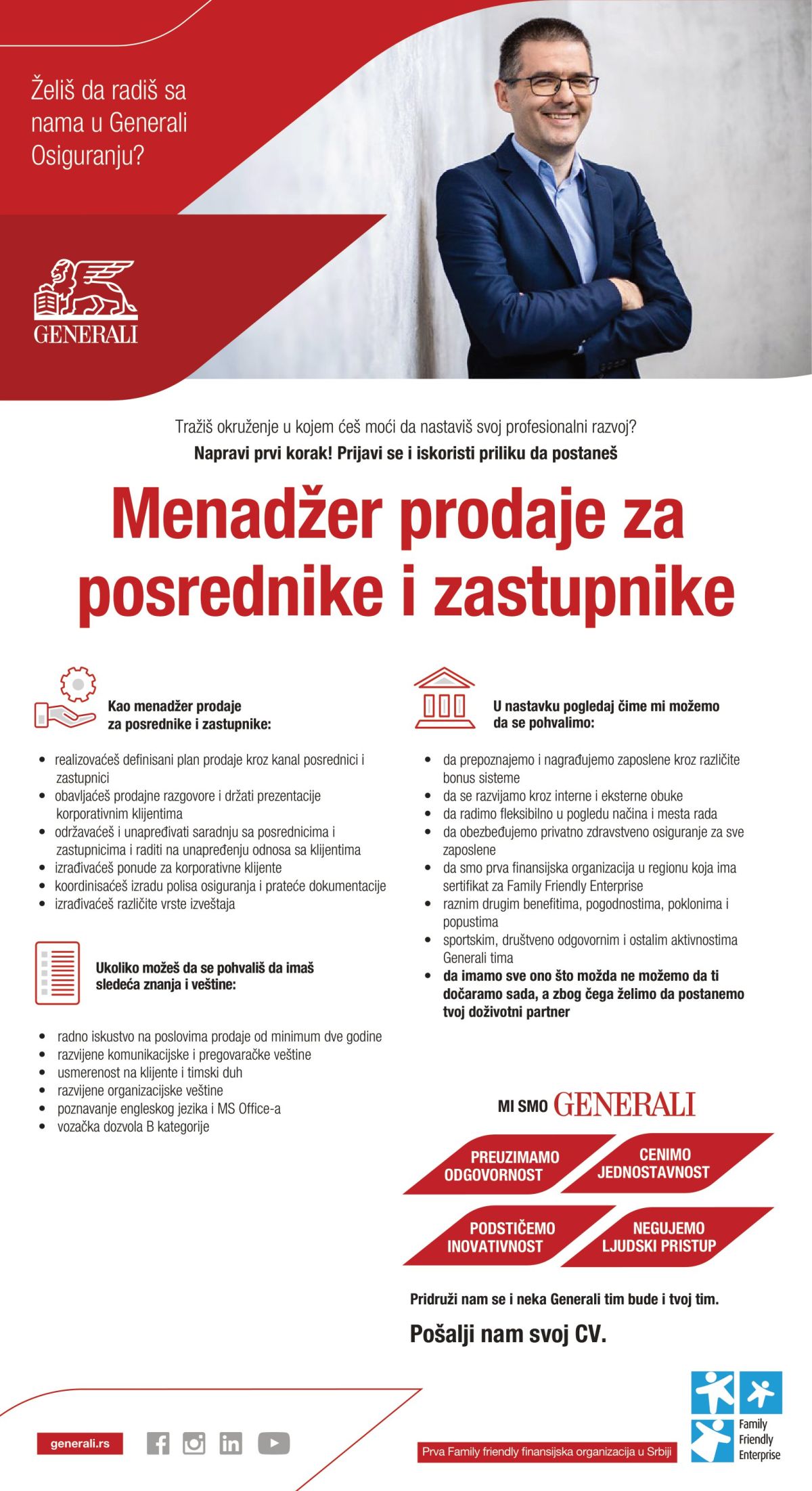 Menadžer prodaje za posrednike i zastupnike - Generali Osiguranje ...