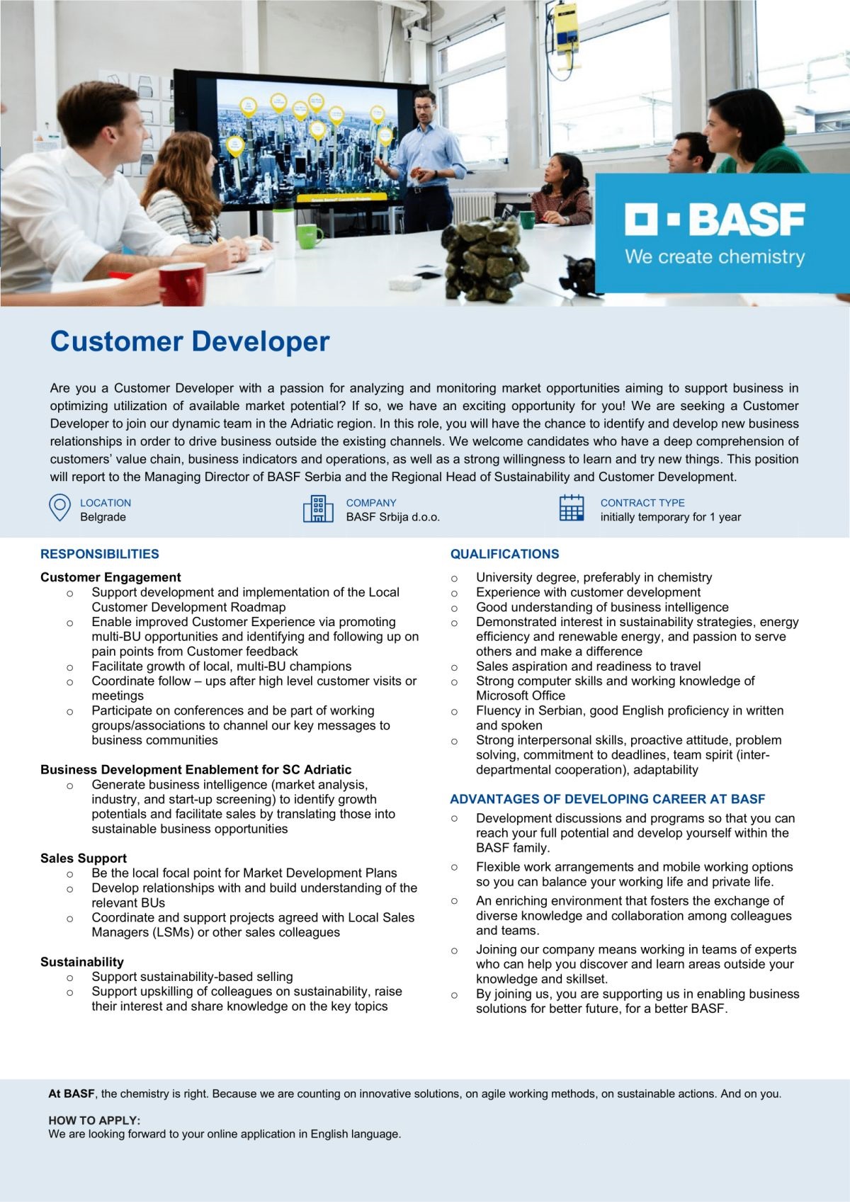 Customer Developer - BASF Srbija d.o.o.