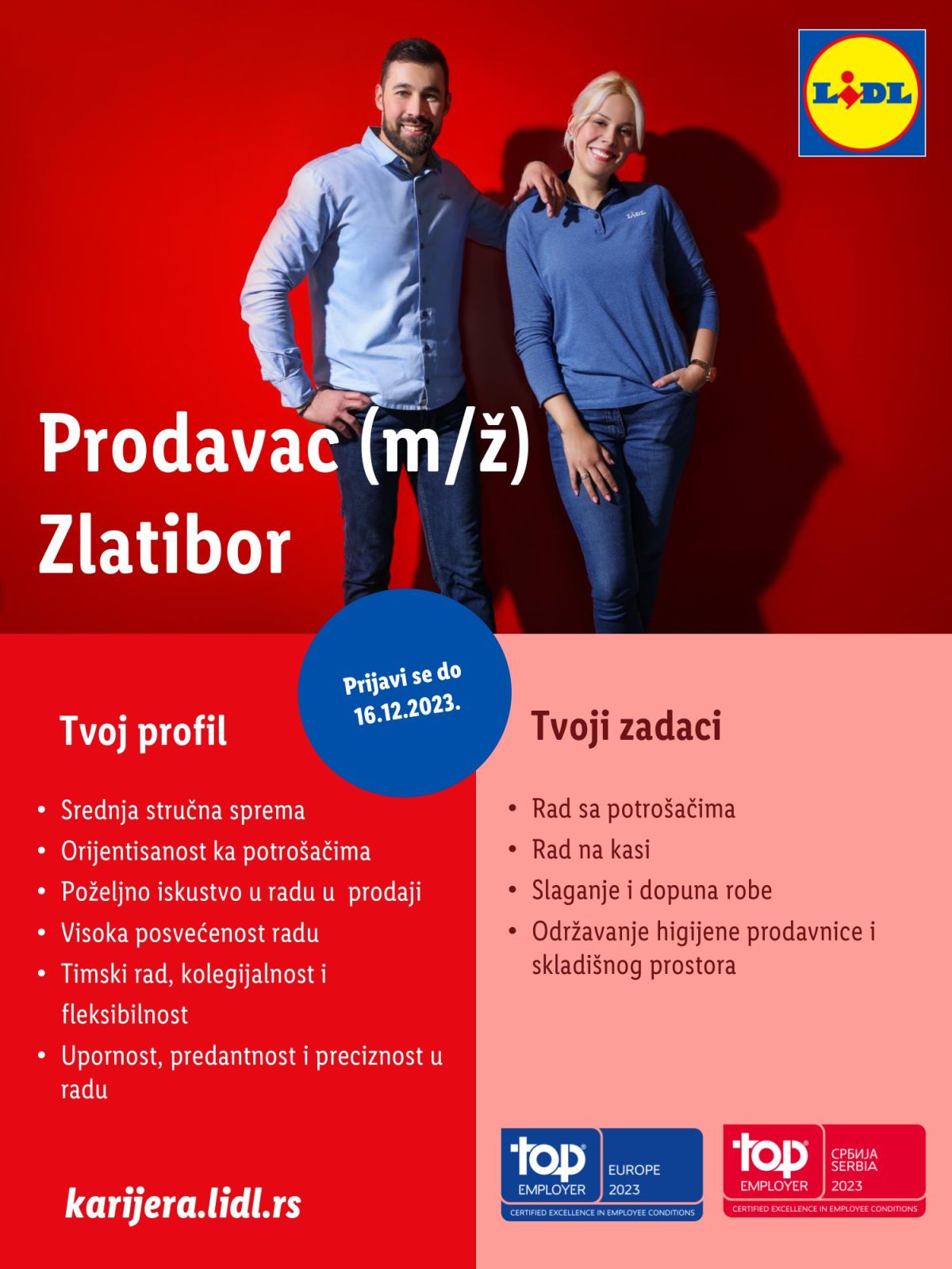Prodavac - Zlatibor - Lidl Srbija KD