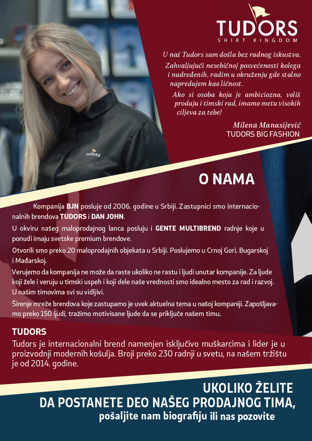 Prodavac u maloprodaji (Tudors) - BJN d.o.o. - Tudors | Poslovi Infostud