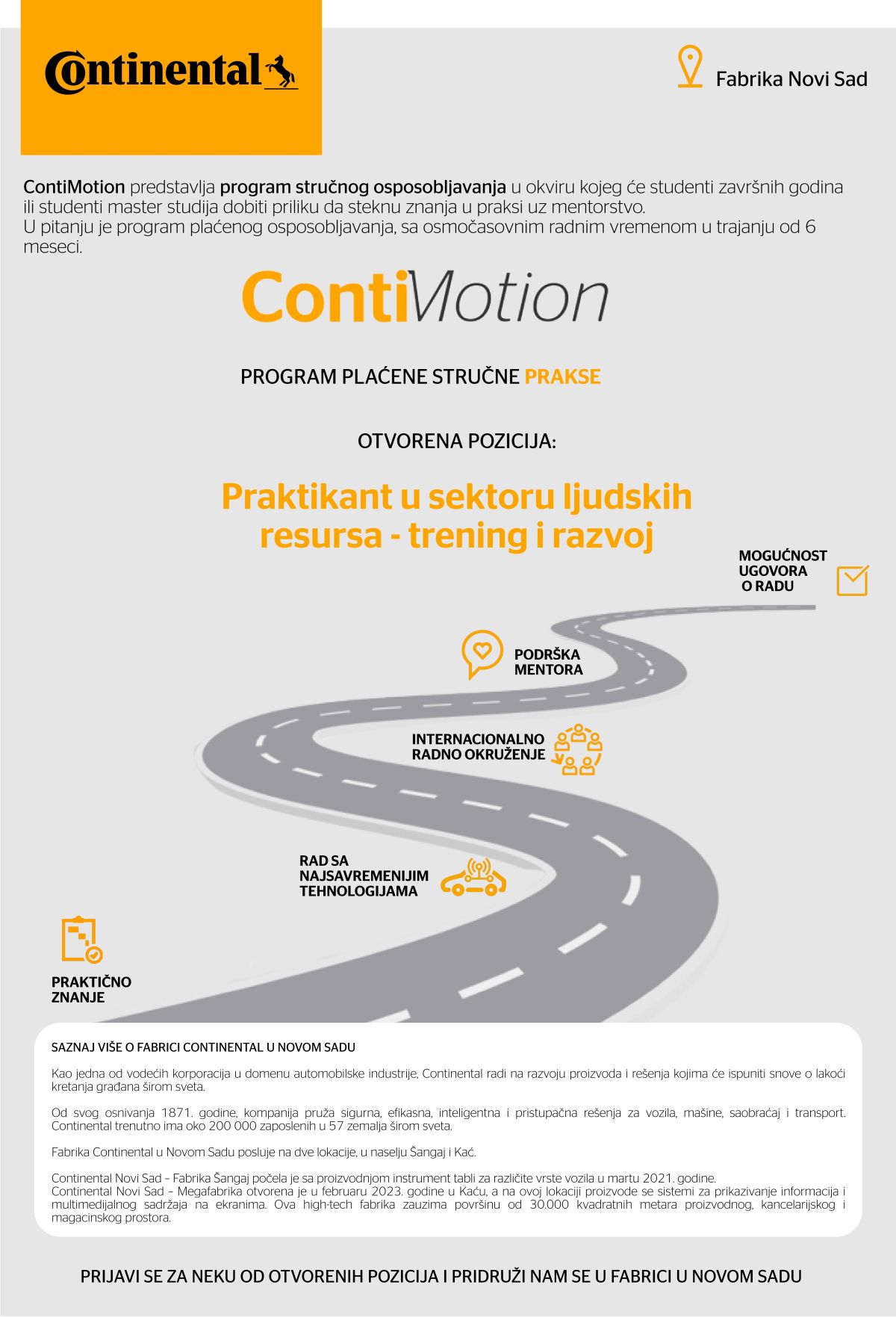 Program plaćene prakse - ContiMotion/Ljudski resursi - trening i razvoj ...