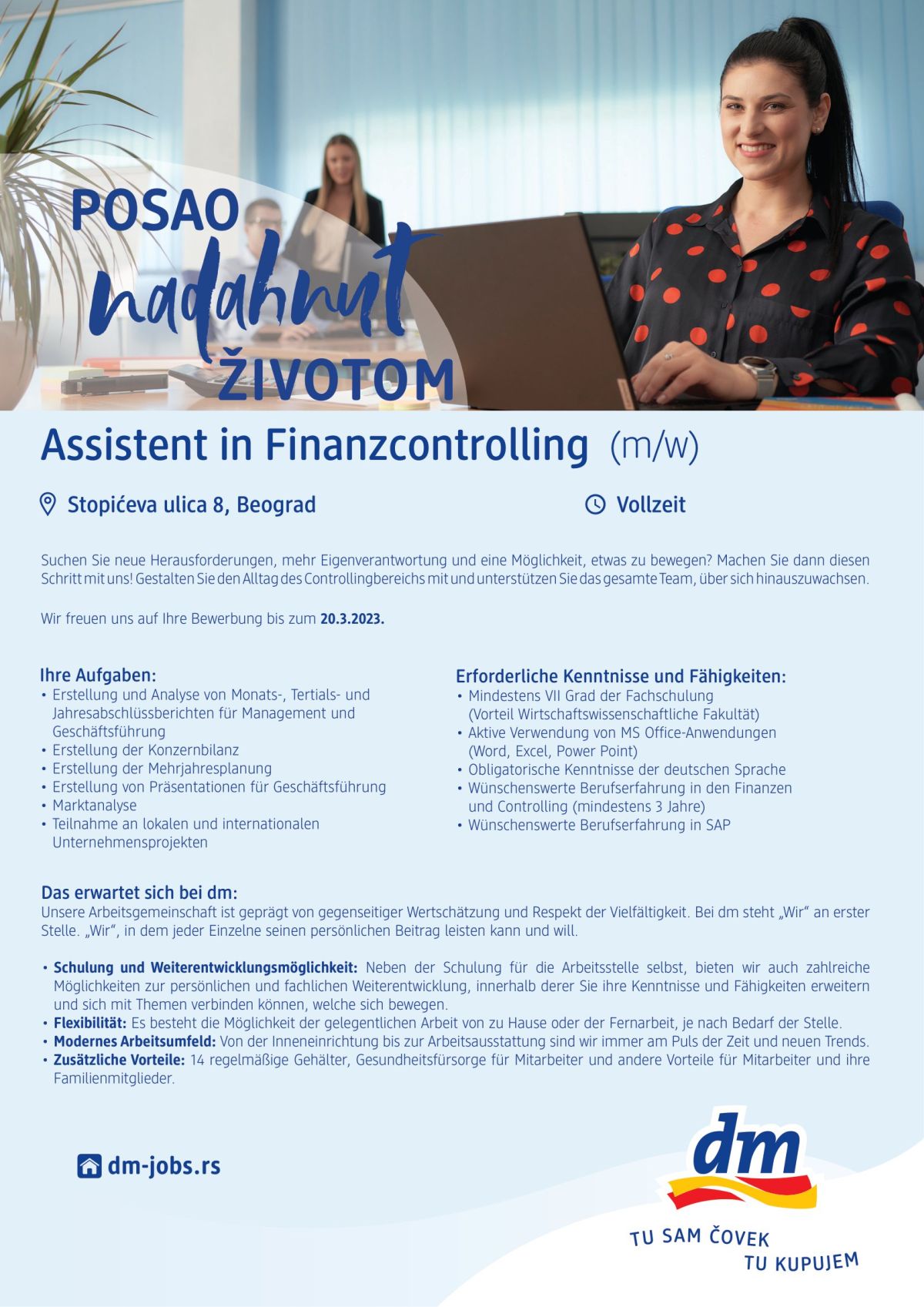 Assistent in Finanzcontrolling - dm drogerie markt d.o.o.