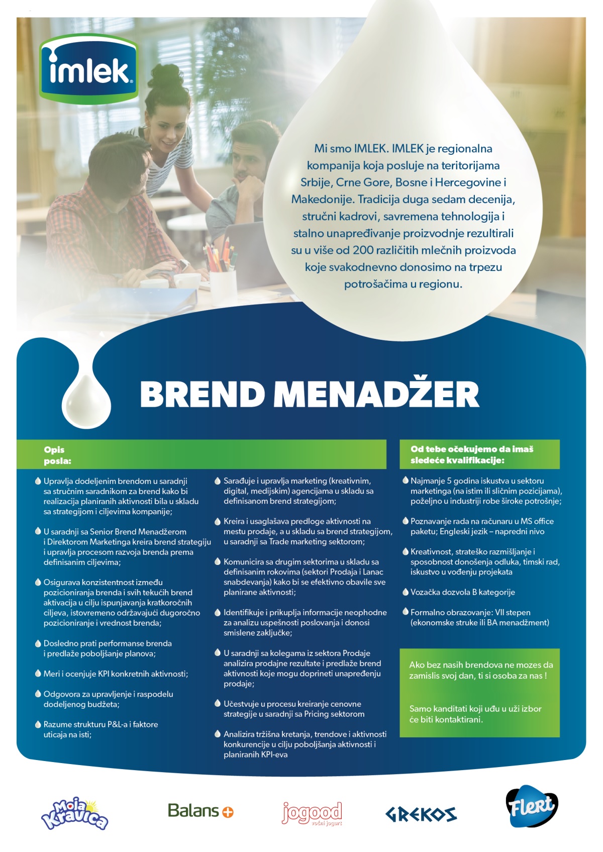 Brend menadžer - Imlek a.d.