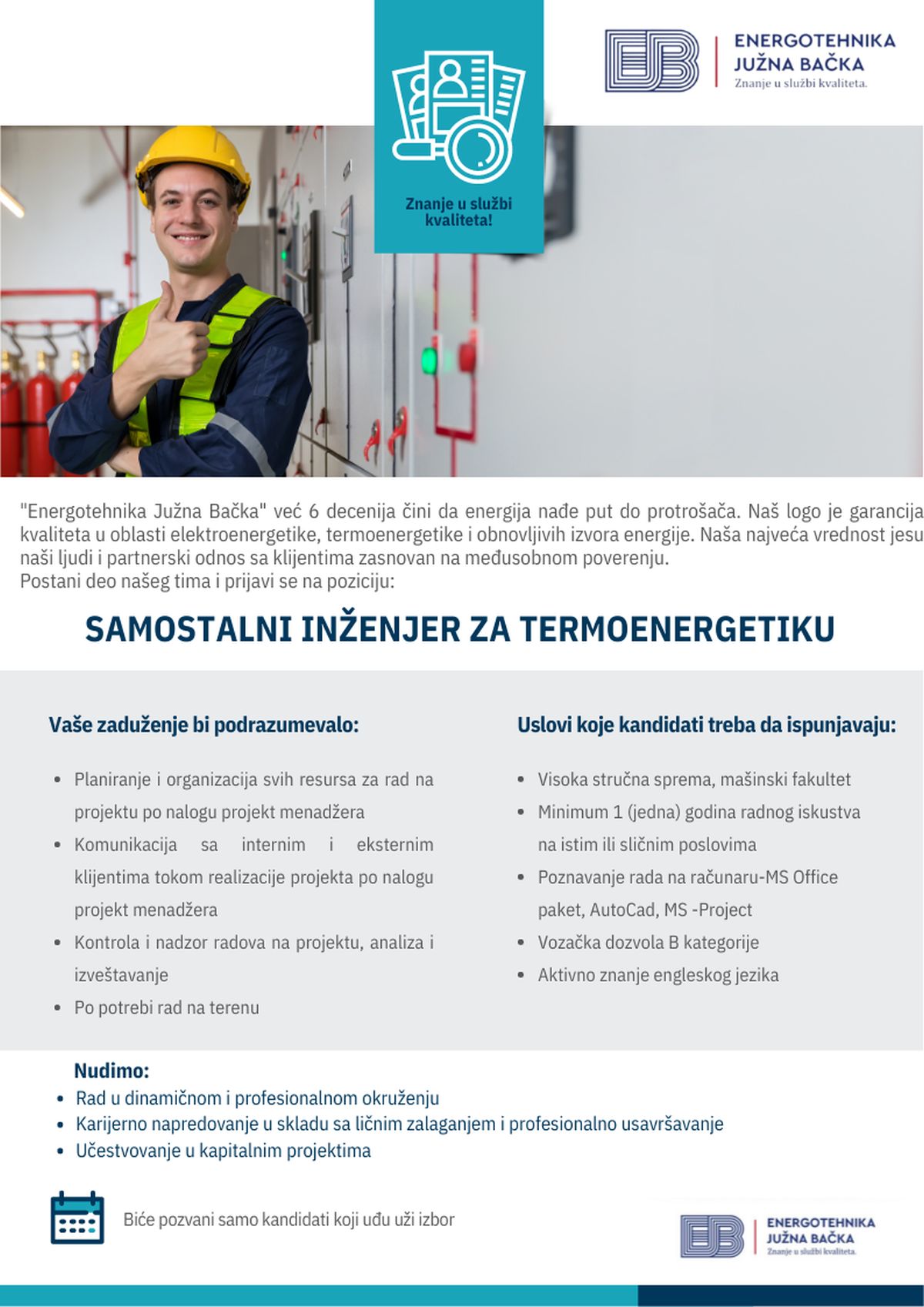 Samostalni inženjer za termoenergetiku Energotehnika - Južna Bačka d.o.o. - Startuj.infostud.com