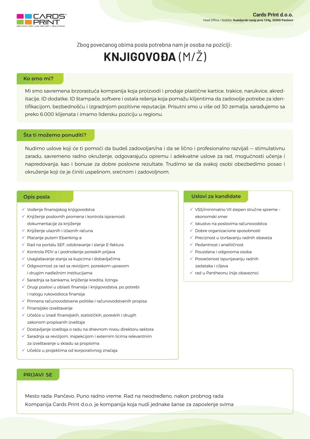 Knjigovođa - Cards Print d.o.o.