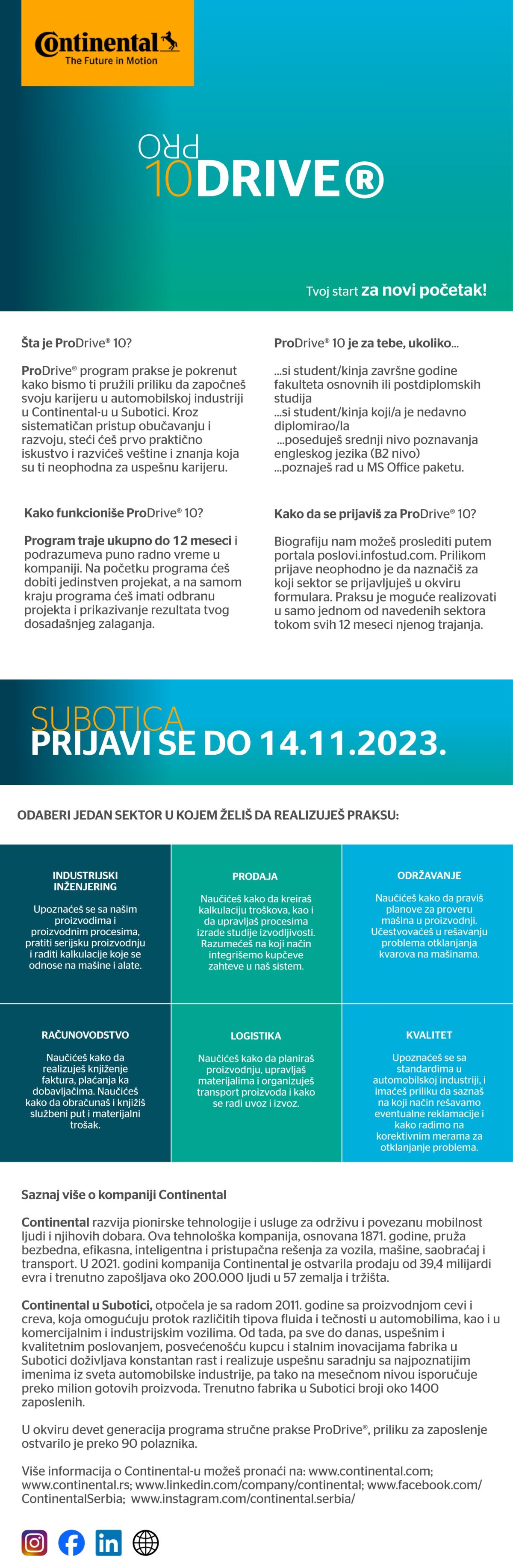 ProDrive® 10 - plaćeni program prakse Continental Subotica - Startuj ...