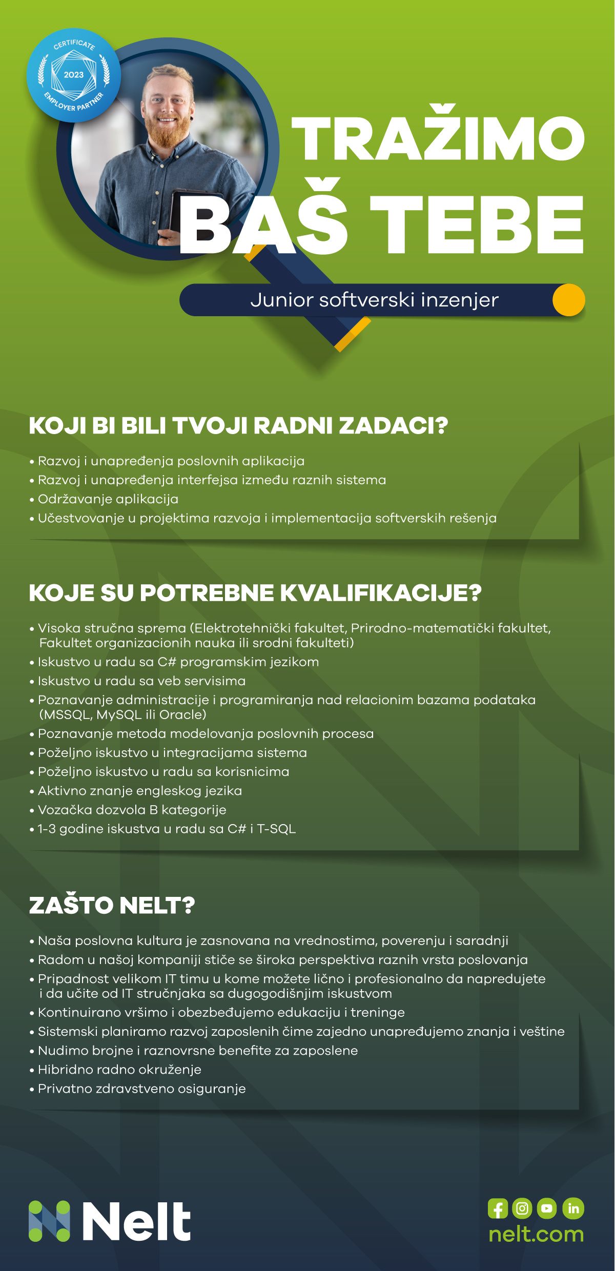 Junior softverski inženjer | Nelt Co d.o.o. | Beograd | Hibrid ...