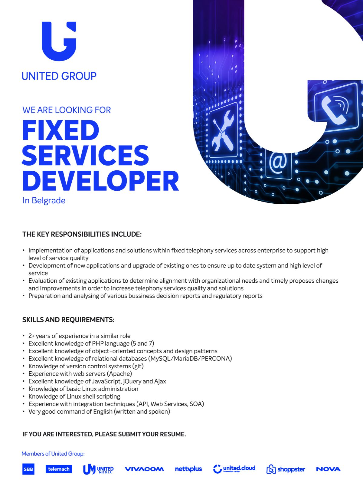 Fixed Services Developer - United Group