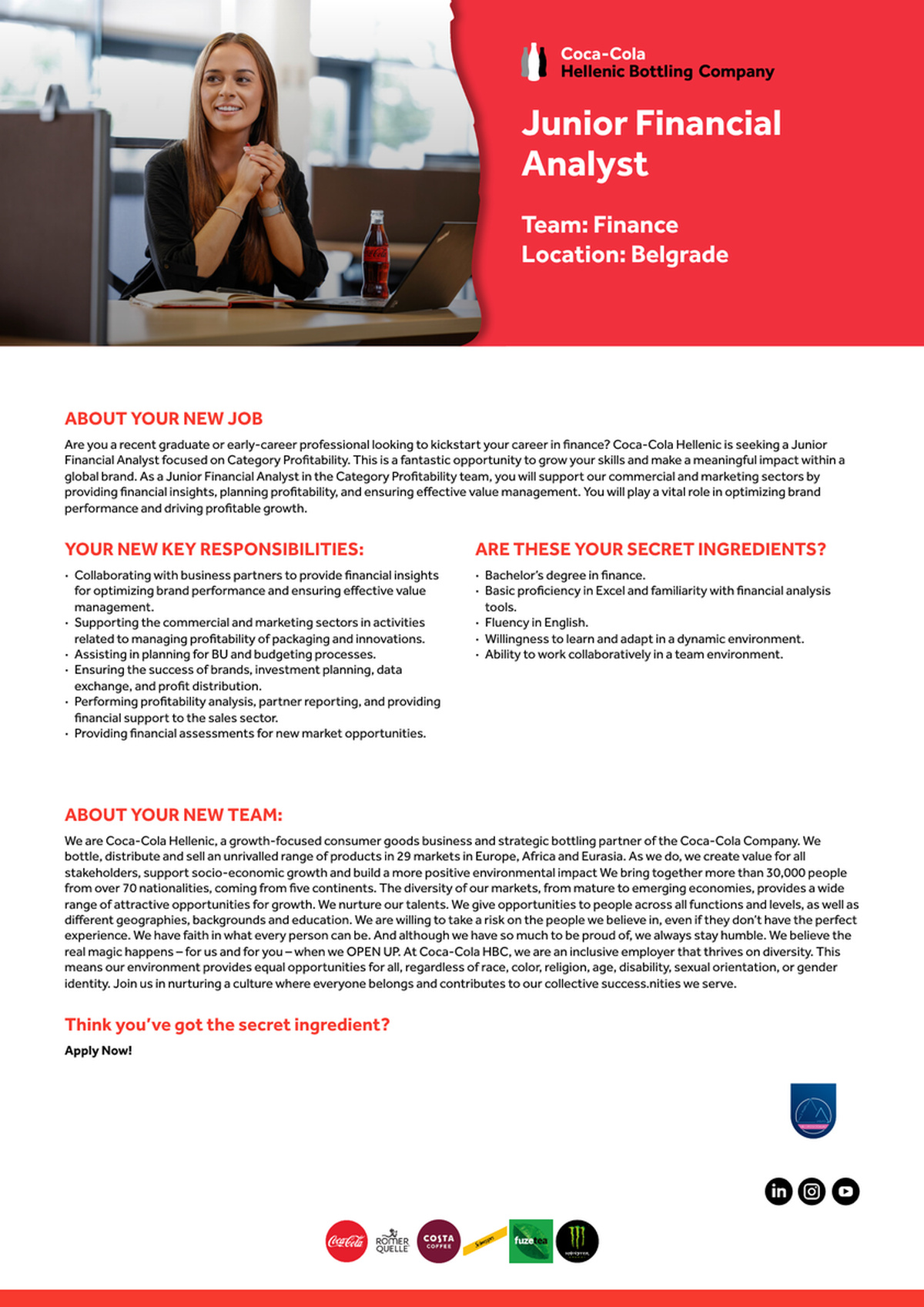 Junior Financial Analyst - Coca-Cola Hellenic
