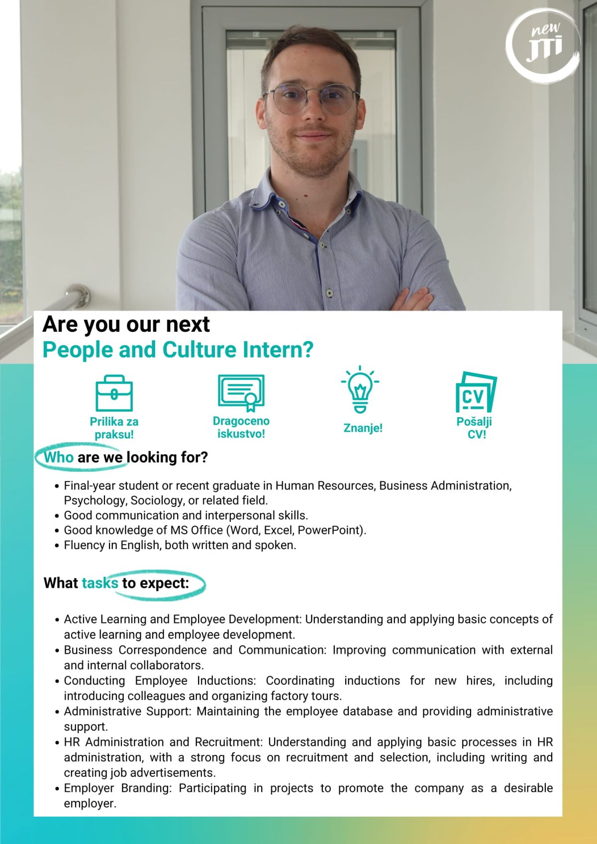 People and Culture Intern JT International AD - Startuj.infostud.com