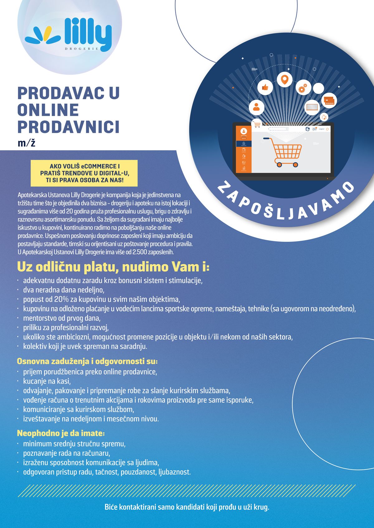 Prodavac u online prodavnici Apotekarska ustanova Lilly drogerie ...