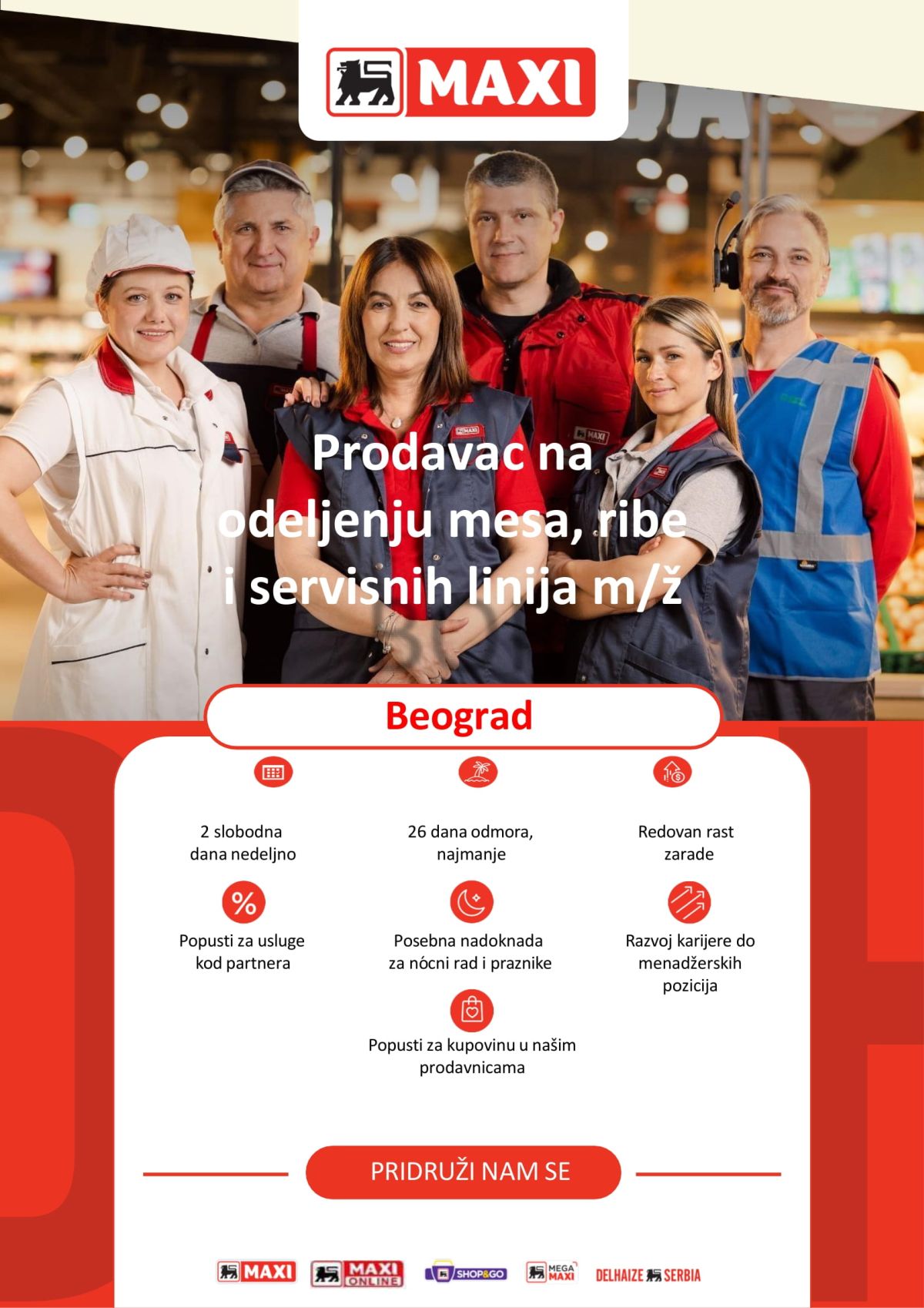 Prodavac na odeljenju mesa, ribe i servisnih linija Delhaize Serbia d.o ...