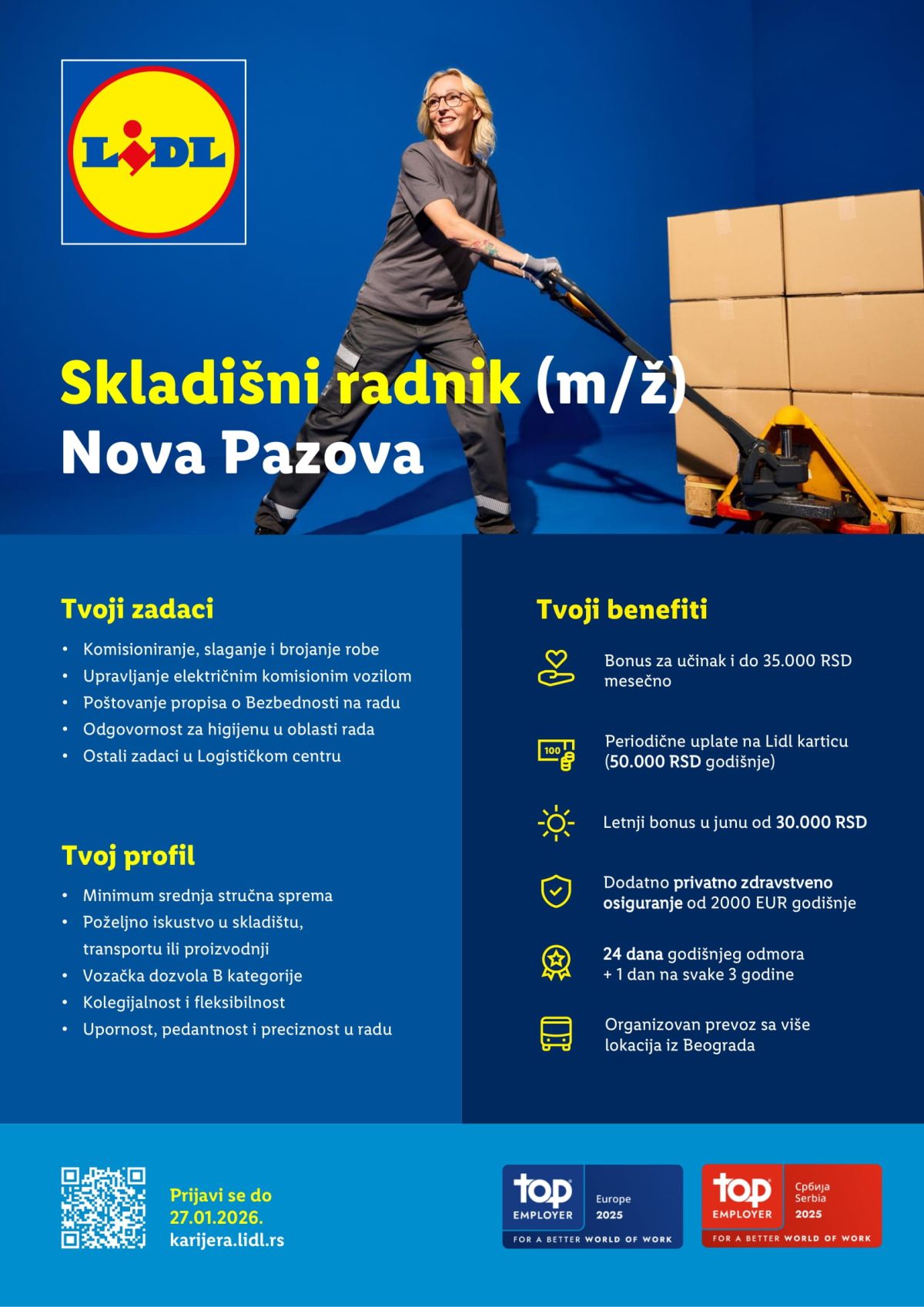 Skladišni radnik - Nova Pazova - Lidl Srbija KD | Poslovi Infostud